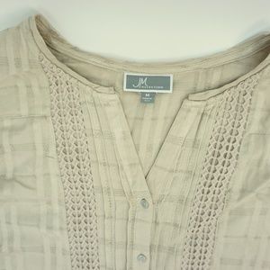 JM Collection | Tops | Jm Collection Women Top Tab Sleeve Pintuck ...